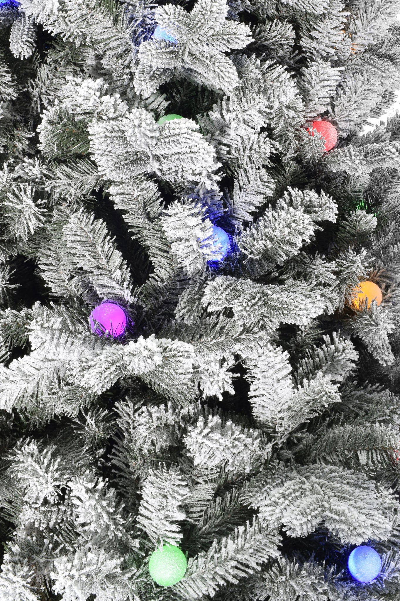 Pre-lit Large Bulb Snow Flocked Grand Noble Fir with Metal Stand - Ins ...